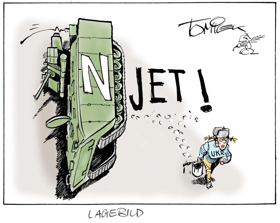 Karikaturist Jürgen Tomicek und die Darstellung von Krieg | Onetz