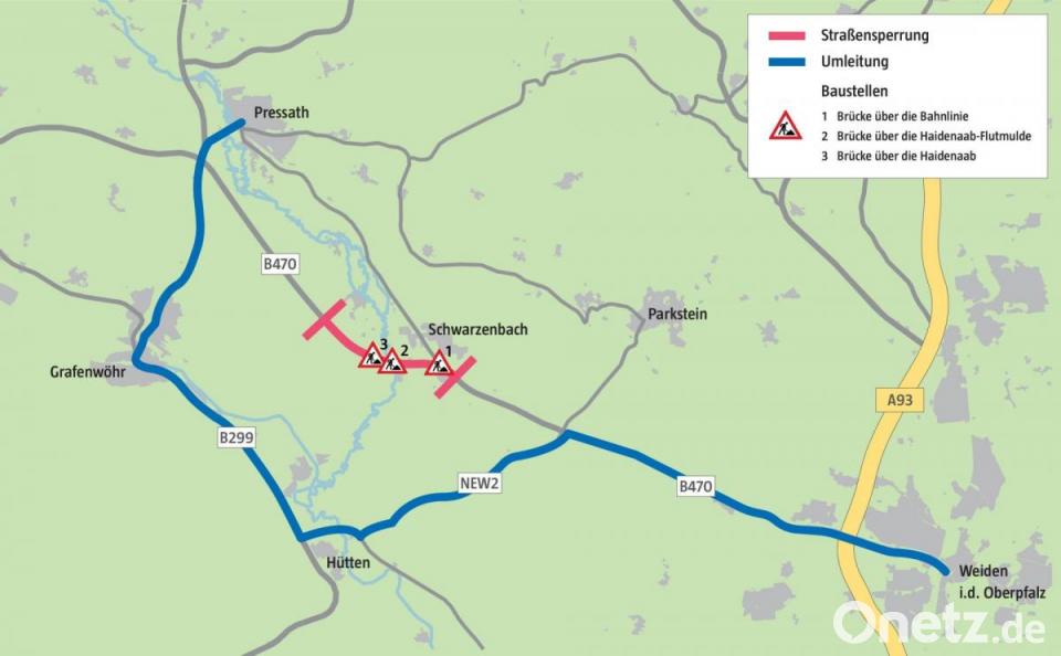 Lange Sperrung der B 470: Das müssen Autofahrer wissen | Onetz