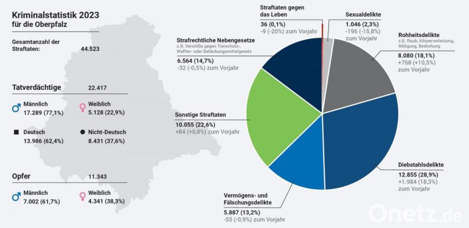 Kriminalstatistik 2023: Mehr Diebstähle und gewalttätige Kinder in der Oberpfalz | Onetz