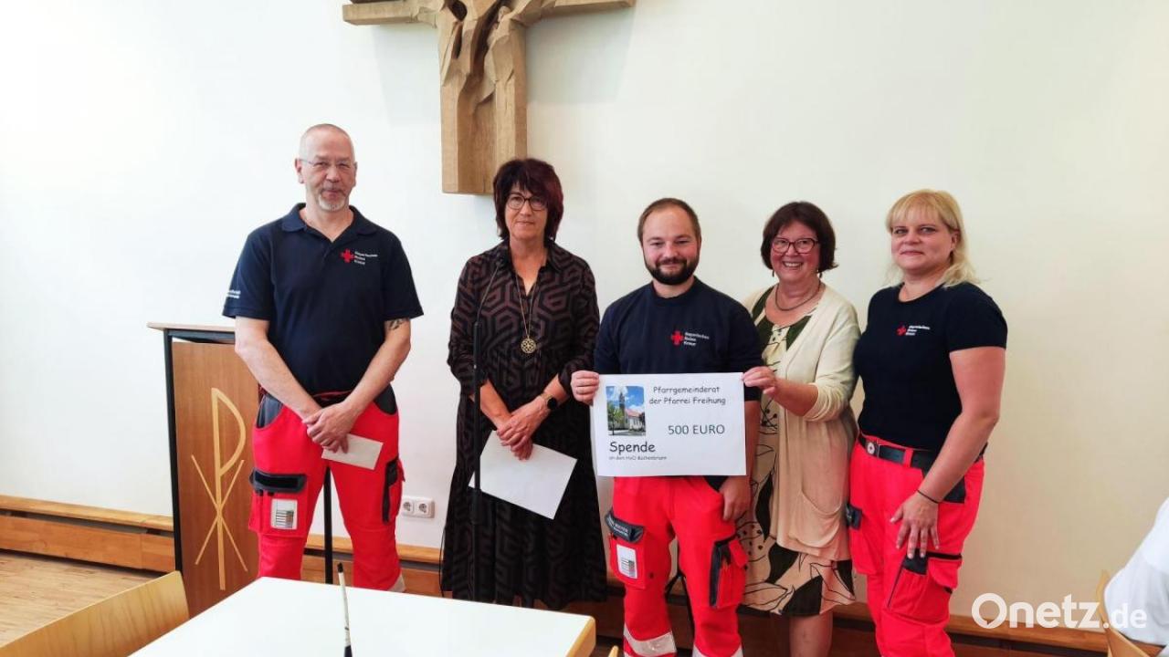 Pfarrgemeinderat Freihung übergibt an Helfer vor Ort Kaltenbrunn Spende | Onetz