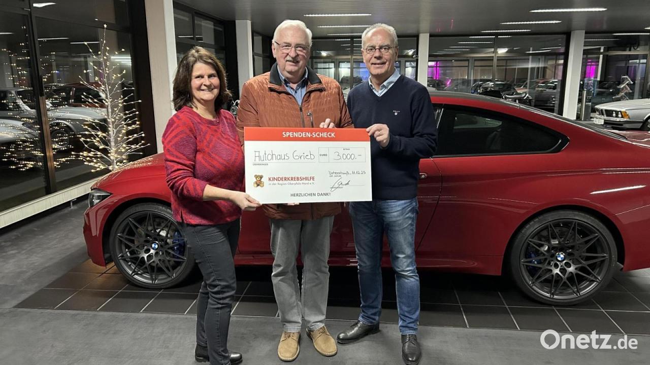 Autohaus Grieb spendet 3.000 Euro an Kinderkrebshilfe | Onetz